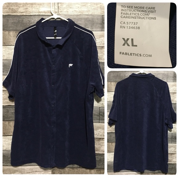 Fabletics | Shirts | Fabletics Island Terry Button Up Shirt Mens Xl ...